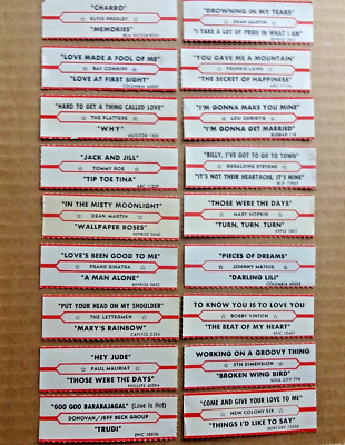 (18) 1957 Star Title Strips For Juke Box. All Different Titles ...