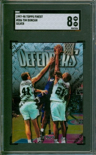 1997-98 Finest Defenders TIM DUNCAN #306 Silver Uncommon RC w/Peel NM ...