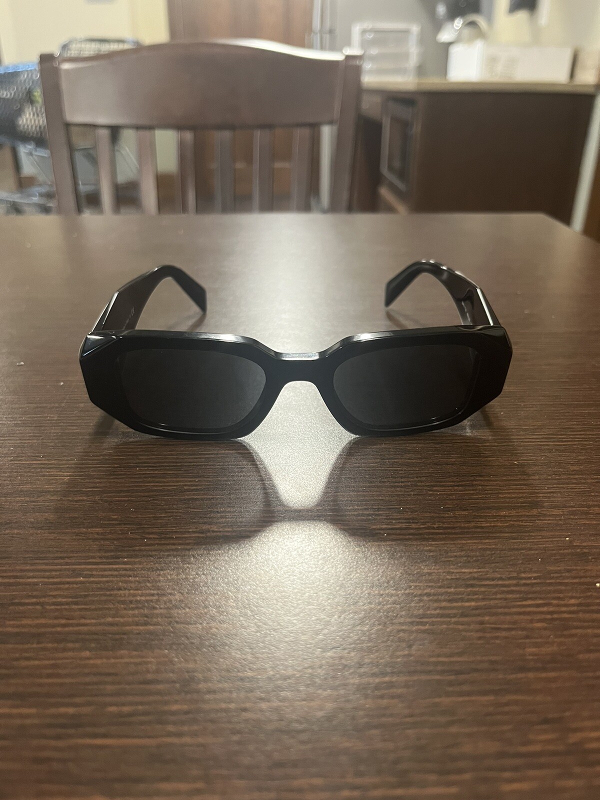 Prada SPR-17W 1AB-5S0 Sunglasses Women's Black/Dark Grey Lenses ...