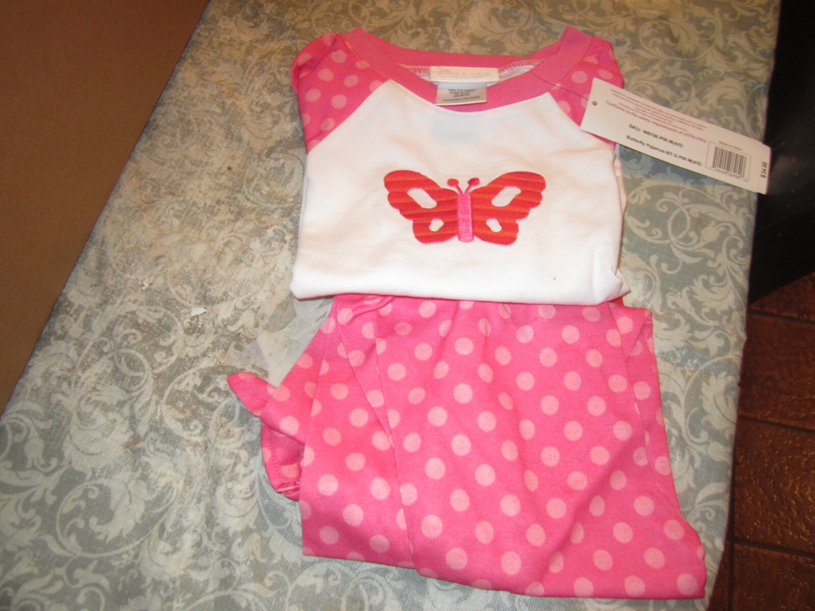 American Girl BITTY BABY BUTTERFLY PJ'S PAJAMAS FOR GIRLS SIZE LARGE SZ ...