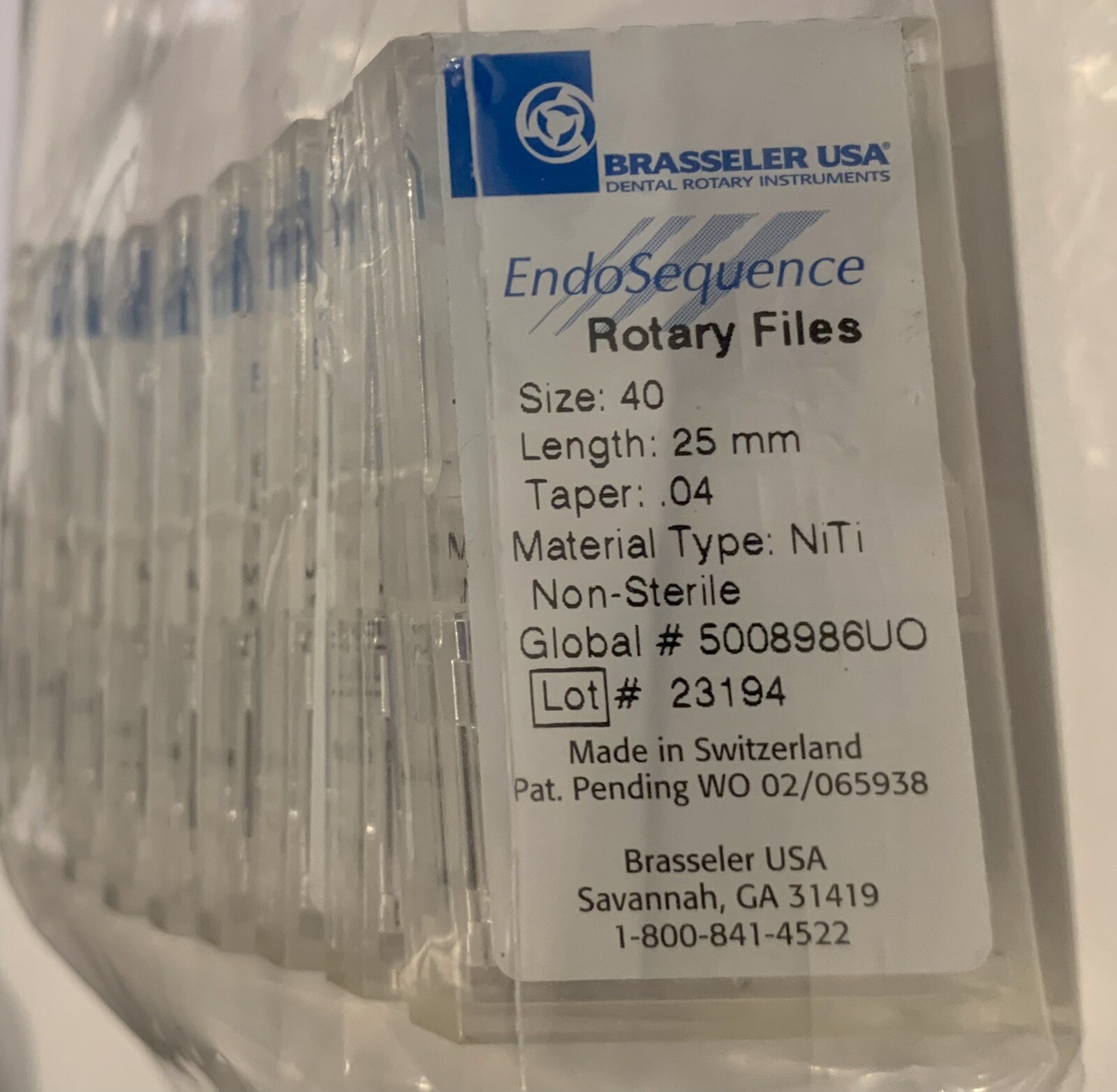 Brasseler USA Endosequence Rotary Files Size: 40 Length: 25mm Taper ...