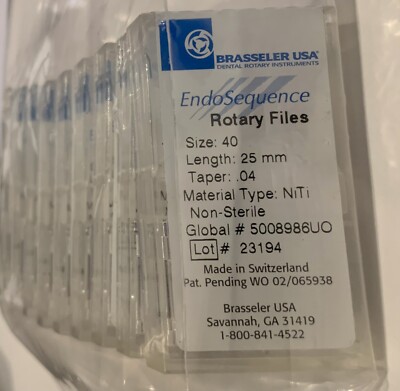 Brasseler USA Endosequence Rotary Files Size: 40 Length: 25mm Taper ...