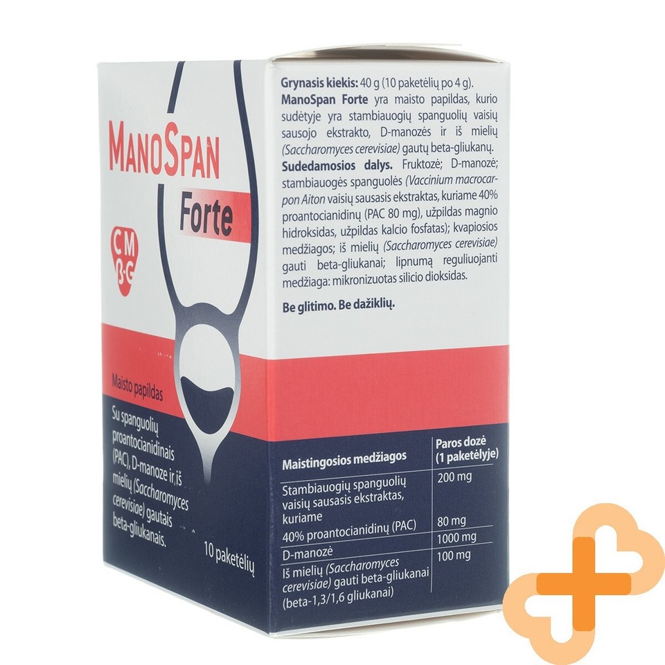 MANOSPAN FORTE Cranberries and Beta-Glucans Urinary Tract Supplement 10 ...