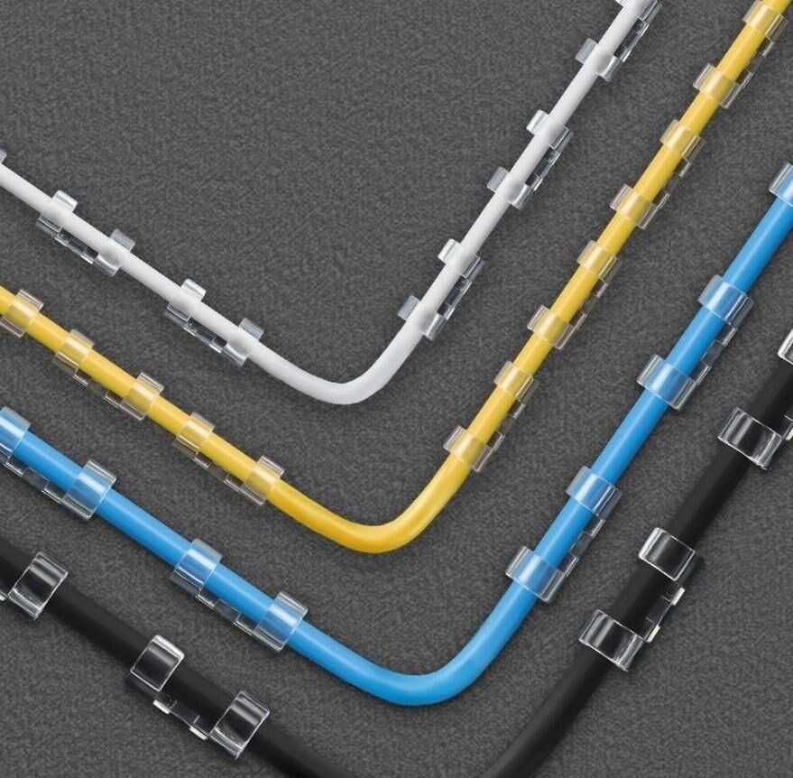 20x Wire Clips Cord Tidy Self Adhesive Cable Stay Holder Ties Fastener ...