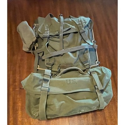 Vintage US Military Army Field Pack Backpack Canvas Olive Drab Rucksack ...