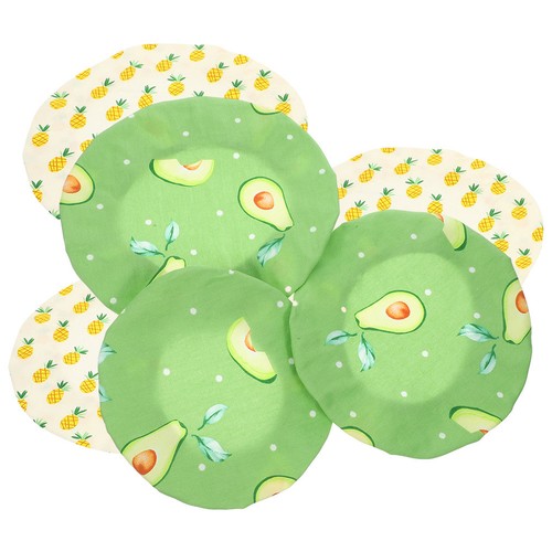 6 Pcs Elastic Reusable Fabric Bowl Covers Stretch Food Covers for ...