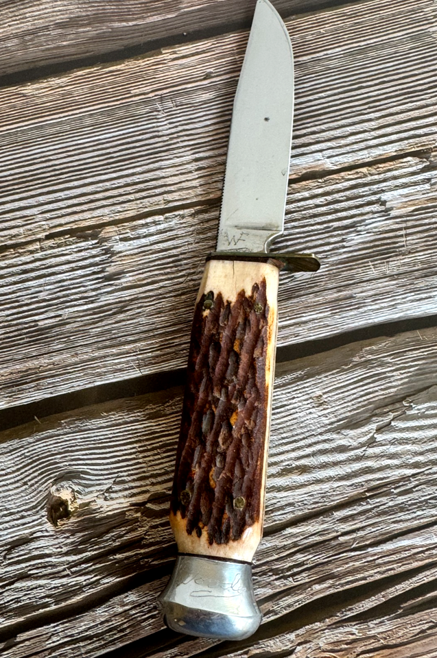 Vintage Thalson Fixed Blade Knife With Leather Sheath Solingen Germany ...