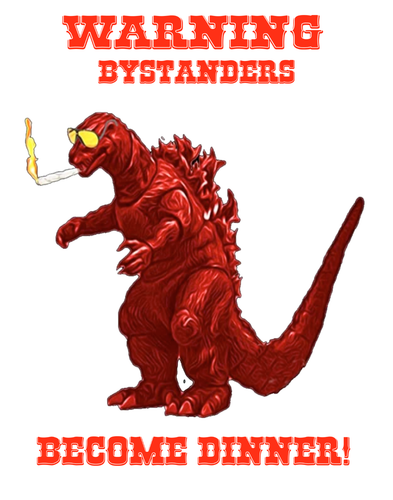 Godzilla Warning Dinner t shirt Heat Transfers Iron On Lite Dark ...