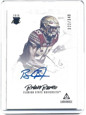 2019 Panini Luminance Rookie Ink Brian Burns Autograph Rookie Card 322/ ...