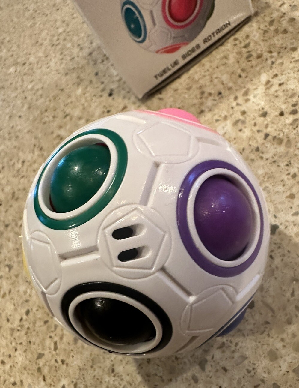 Football Fidget Cube ~ Toy Push Pop Magic Ball Puzzle 12 Sides Rotation ...