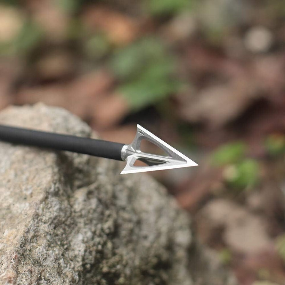 Archery Broadheads 100/125 Grain Fixed Blades Stainless Steel Hunting ...