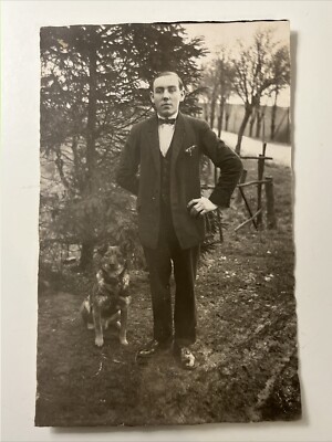 Mann Herr Knabe Bursche Hund Tier Natur AK Original Foto 14x9cm | eBay