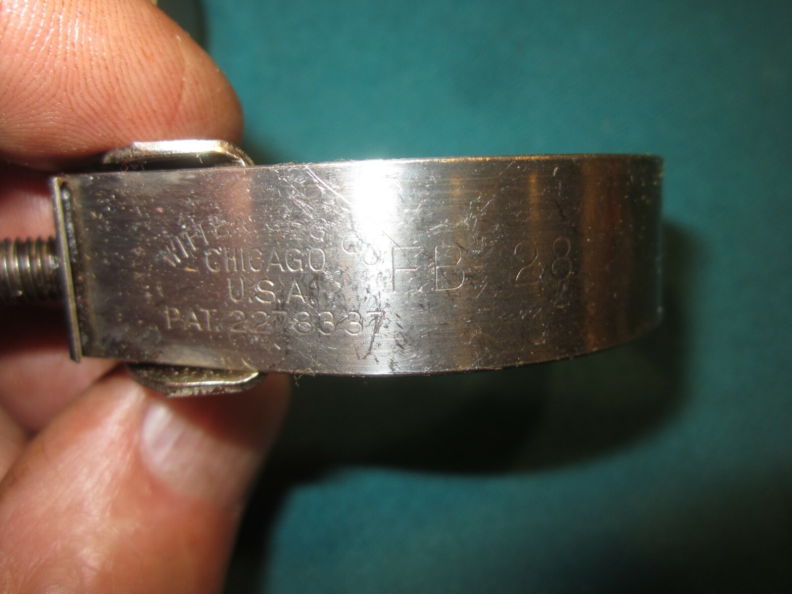 Vintage Wittek 1-15/16 thumbscrew tower hose clamp FB28 with lock wire ...