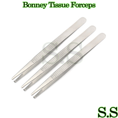 3 Bonney Tissue Forceps 7.00" 1X2 Teeth and Serrated jaws | eBay