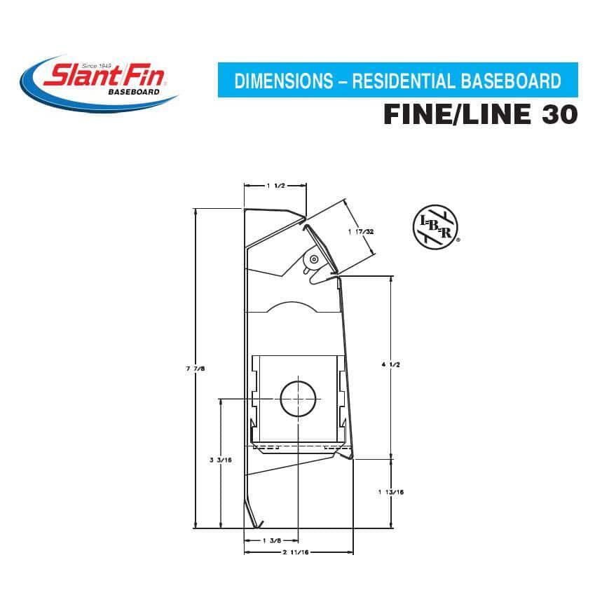 Slant/Fin Hydronic Baseboard 5'L w/ Fully Assembled Element + Enclosure ...