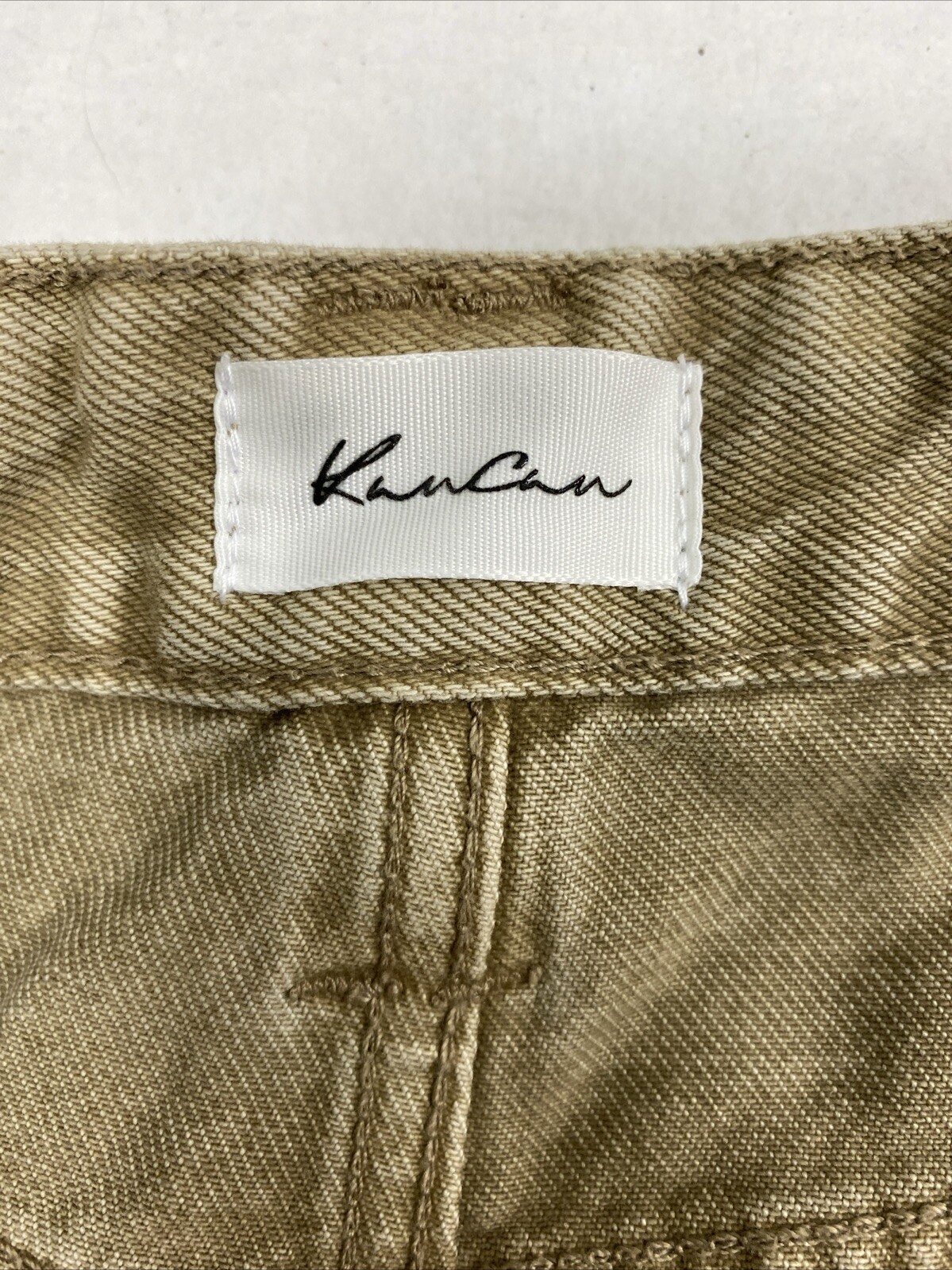Kancan Jeans Womens Size 13 Tan Denim Distress Raw Hem Flare Ultra High ...