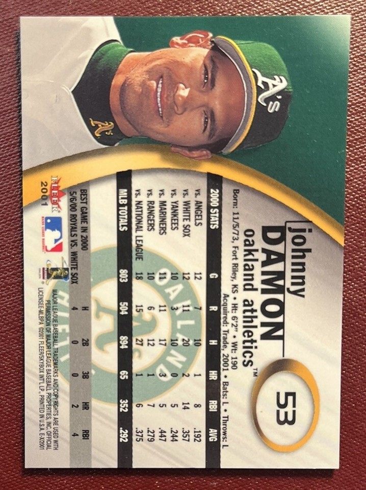 Johnny Damon 2001 Fleer E-X Card #53, NM-MT | eBay