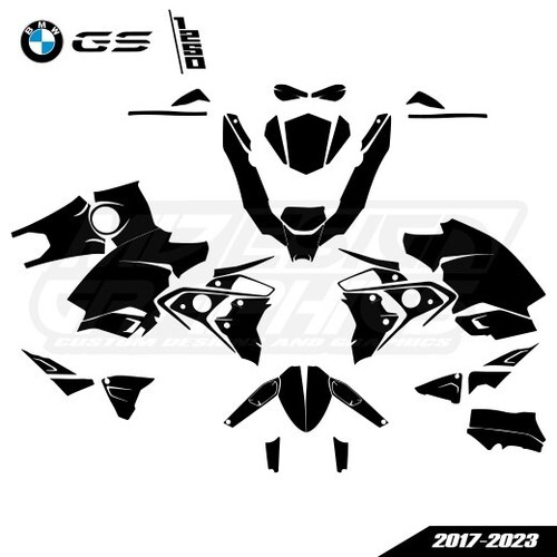 Graphics template BMW R 1250 GS 2017-2023 vector AI. PDF. (escala 1:1 ...