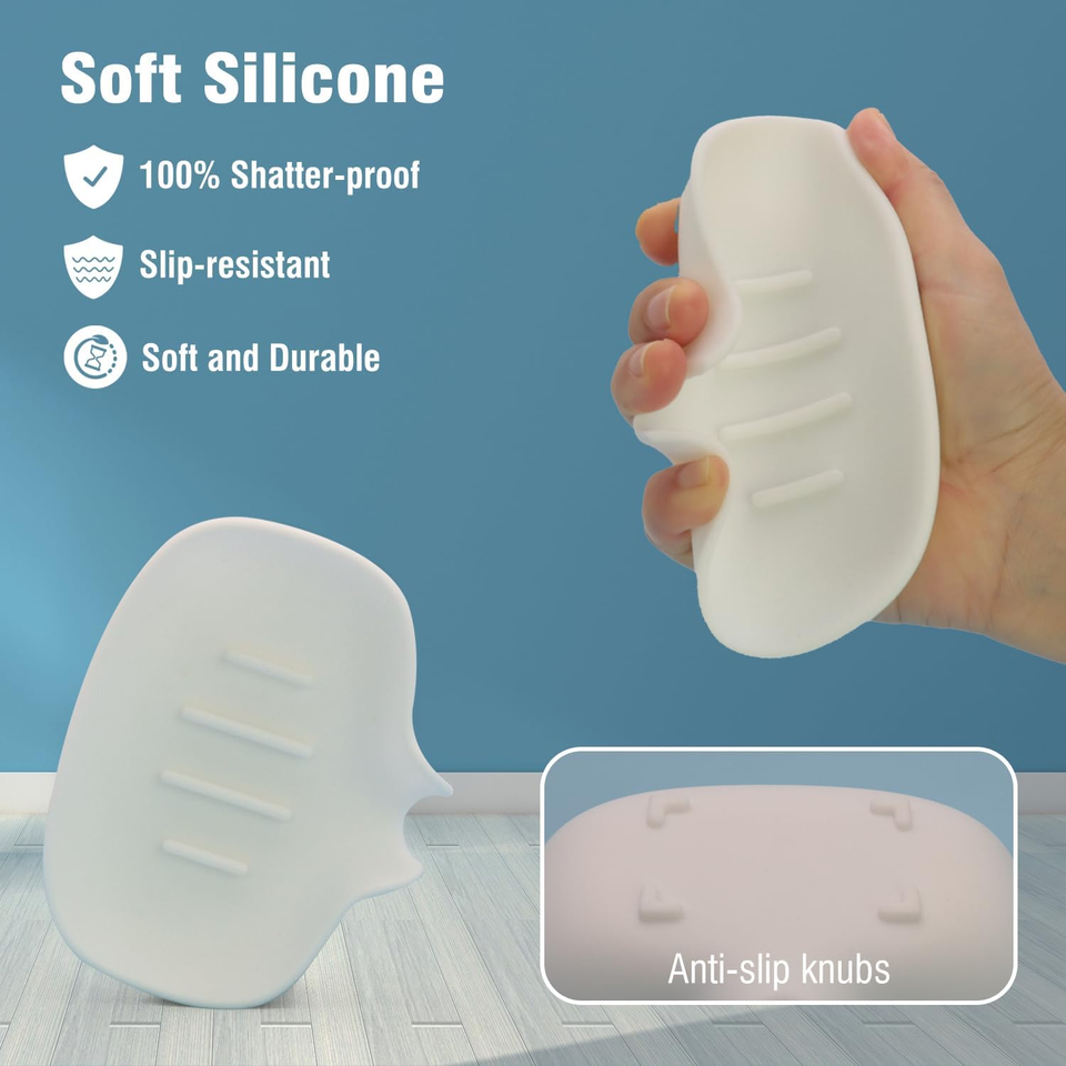 3 Pack Soap Bar Holder, Self Draining Soap Dish, Quick Drainage, Soap ...