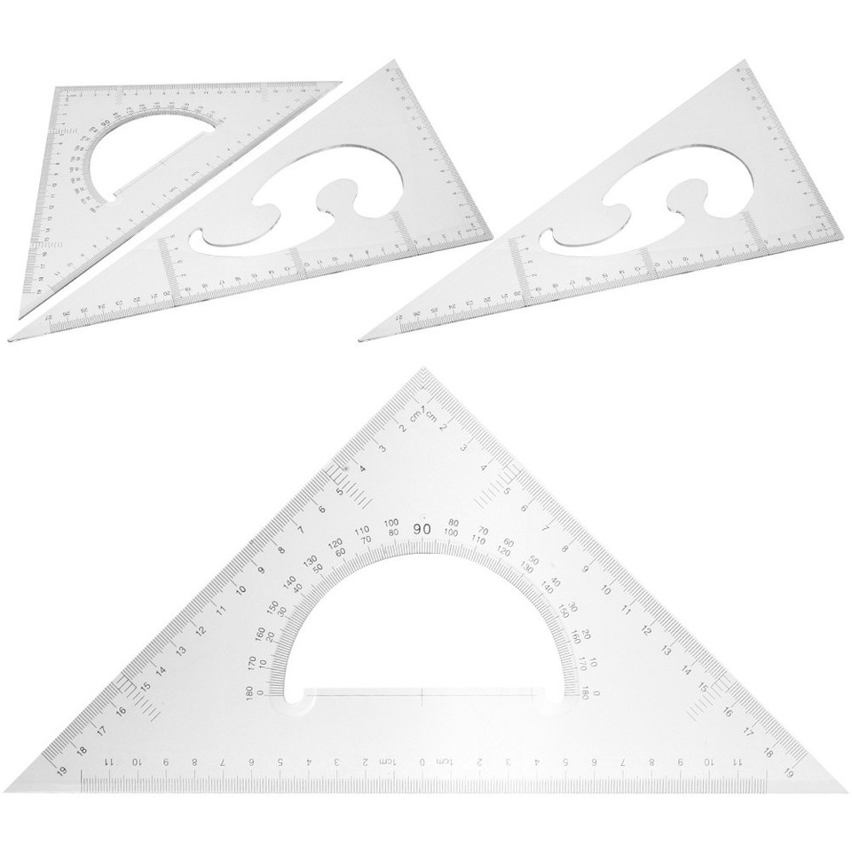 4Pcs Geometry Triangle Rulers Drawing Rulers Measurement Tools | eBay