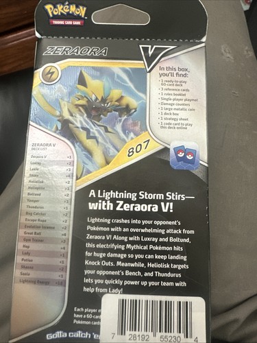 Pokemon Zeraora V Battle Starter Deck Ready-to-Play 60-Card Deck ...