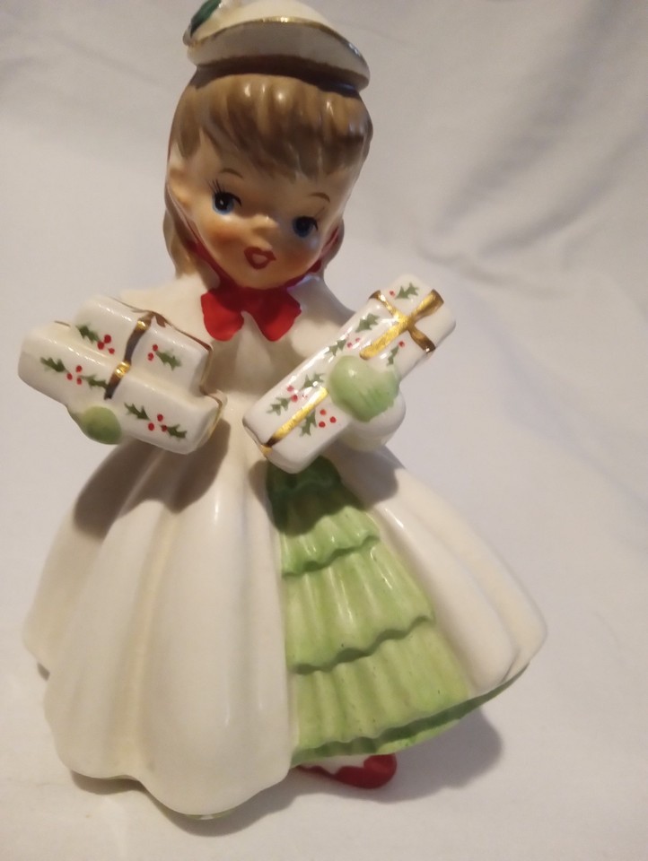 Vintage Napco 1956 Christmas Girl With Gifts 5 Inches | eBay