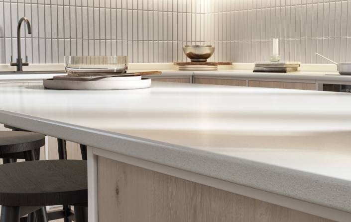 White Glacier Rounded Edge Laminate Kitchen Worktops | eBay UK