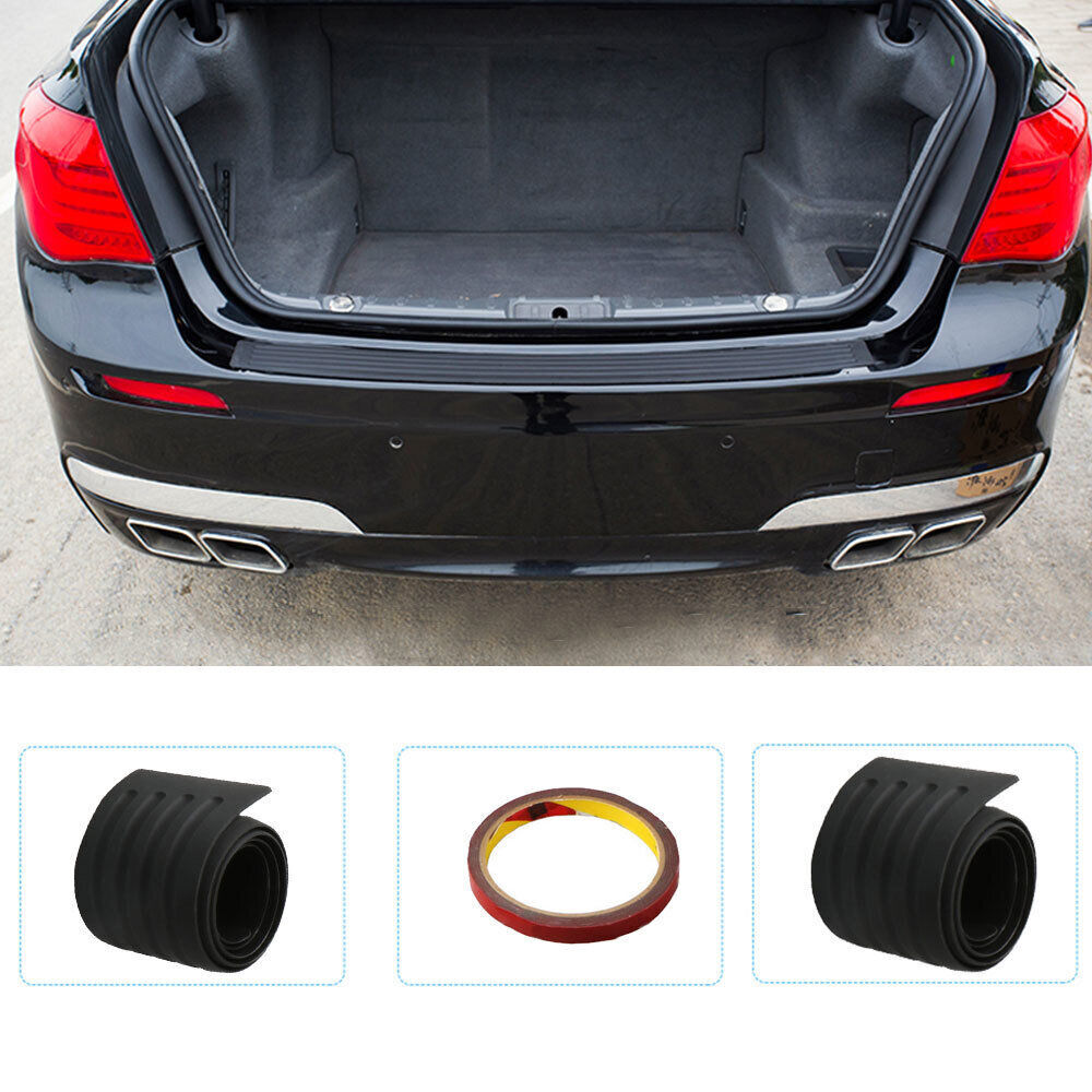 1x 90cm Car Rear Bumper Protector Cover Sill Scuff Plate Trim Black ...