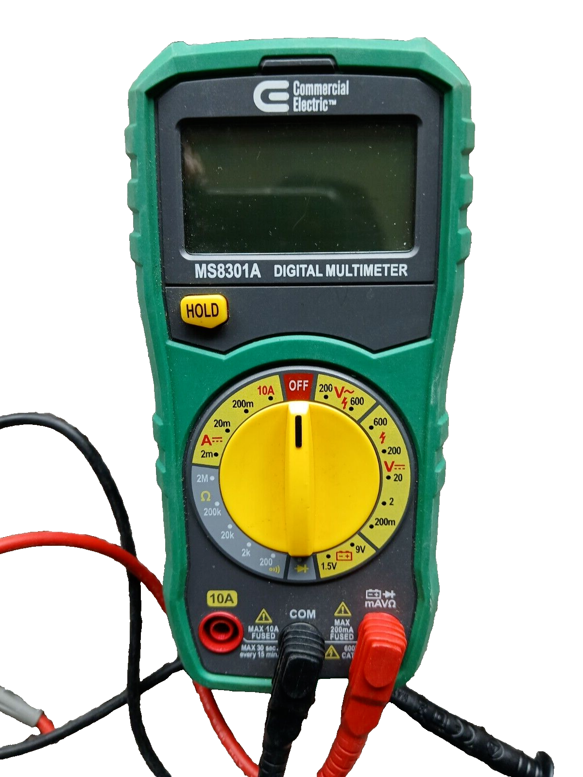 Commercial Electric MS8301A Digital Multimeter Manual Ranging LCD ...