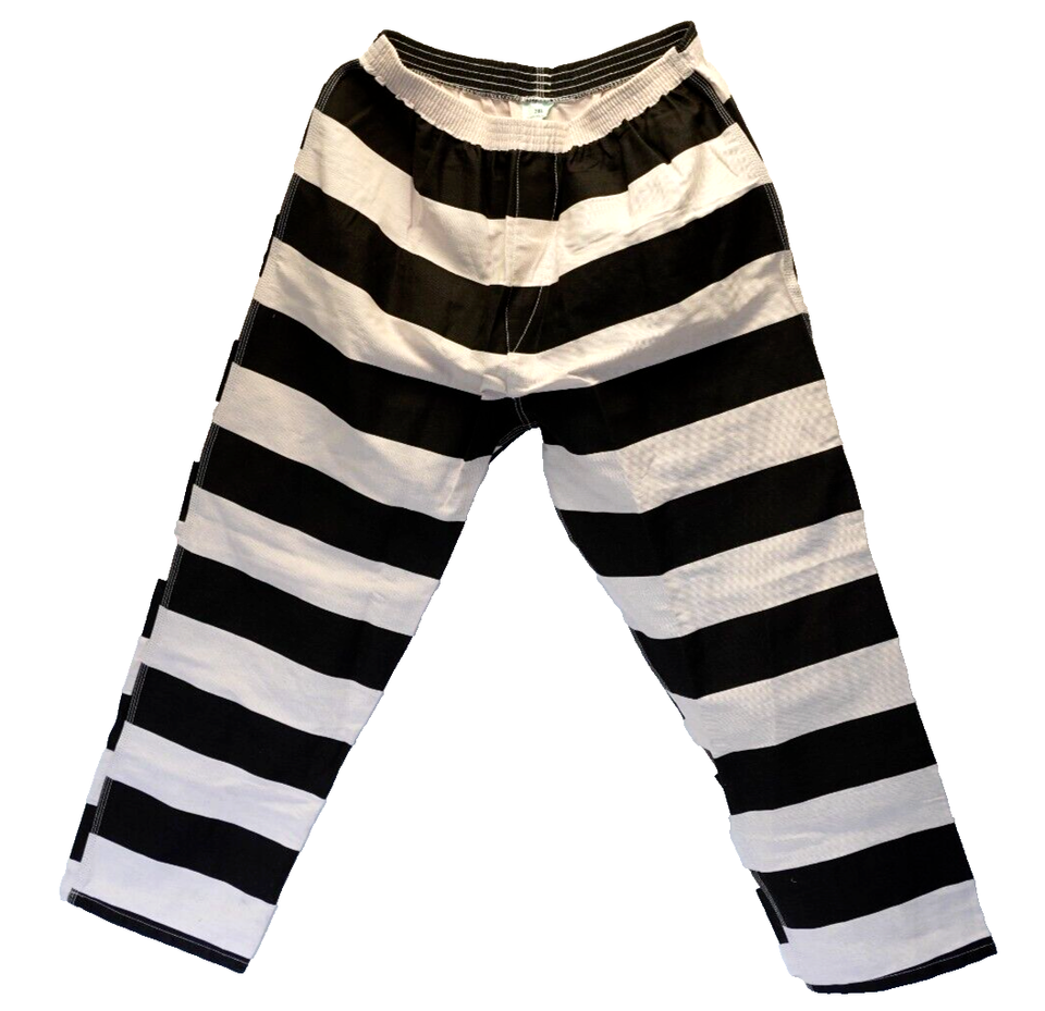 Authentic Bob Barker Prison Uniform Jail Inmate Striped Pants Size L ...