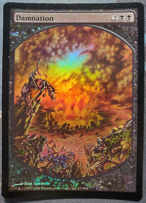 mtg magic damnation FOIL mpr player reward textless extended borderless ...