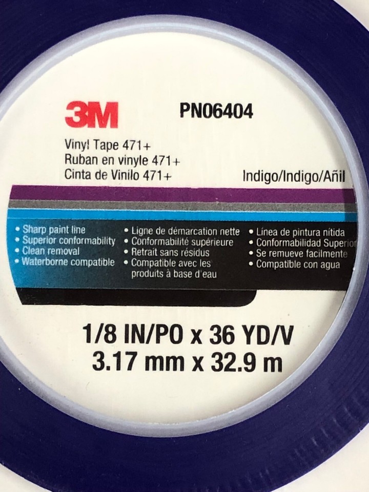 (1) ROLL 3M 06404 SCOTCH FINE LINE MASKING TAPE 471+ SERIES 1/8" x 36 ...