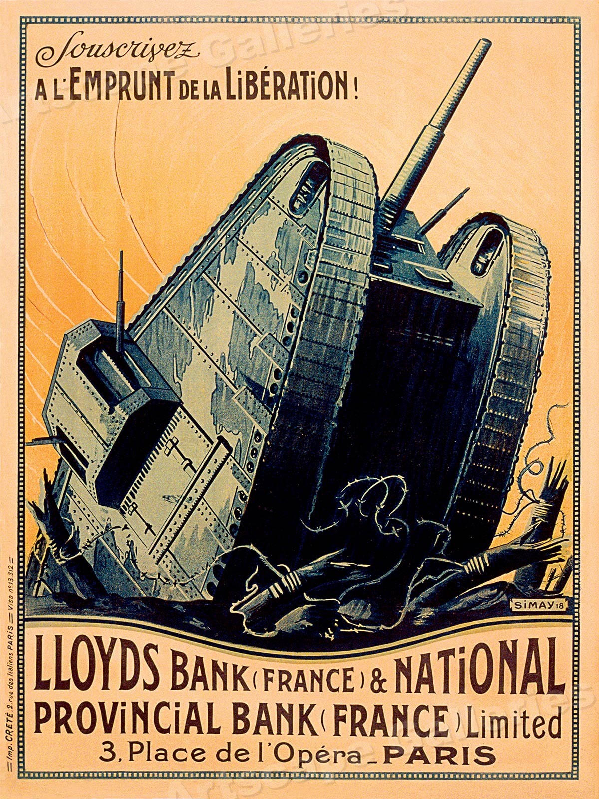 WW1 Tank Poster - Lloyds Bank French Liberation - 18x24 | eBay