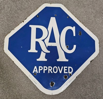 Vintage Original RAC APPROVED Enamel Sign | eBay UK