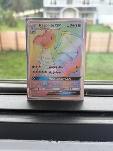 Rainbow dragonite gx Pokémon card, mid condition, comes with sleeve. | eBay