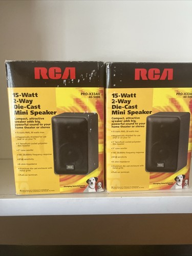 VTG RCA PRO-X33AV Mini Speakers 40-5000 2-Way 15W Pair New Open Box Die ...
