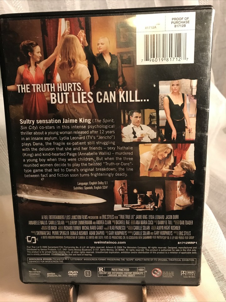 True True Lie (DVD, 2006) Psychological Thriller Rated R DVD Video ...
