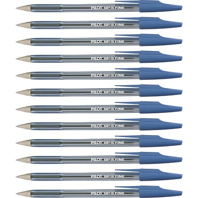 12 x PILOT Capped Ballpoint Pen Blue 0.7mm Fine BP-S | eBay Australia