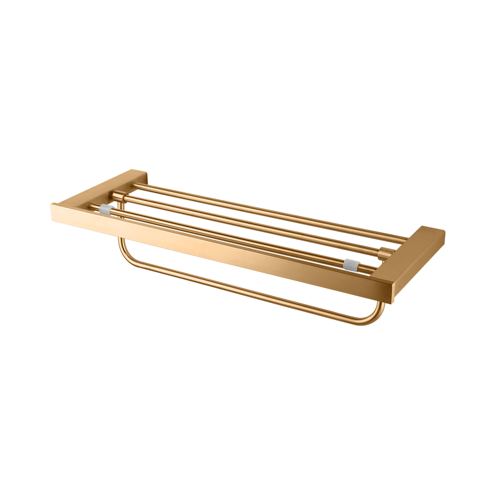 24" long Bathroom Accessory Brushed Gold Wall Mount Layer Towel Holder ...