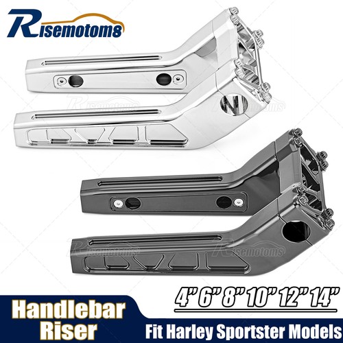 4"-14" Handlebar Riser Kit 1.5" Pullback For Harley Touring Road King ...
