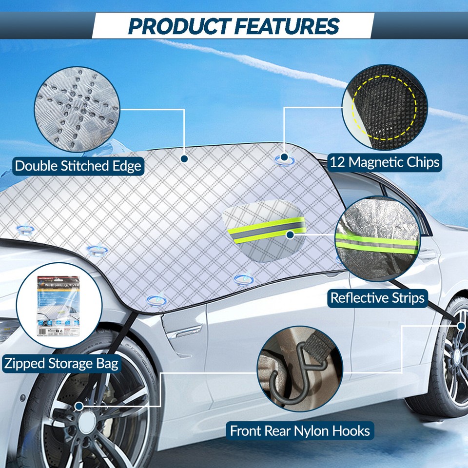 CAR WINDSCREEN WINDSHIELD FROST ICE SNOW COVER SHIELD MIRROR WINDOW ...