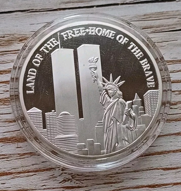 9/11 Remembrance Silver Coin September 11 NY Twin Towers USA 25th ...