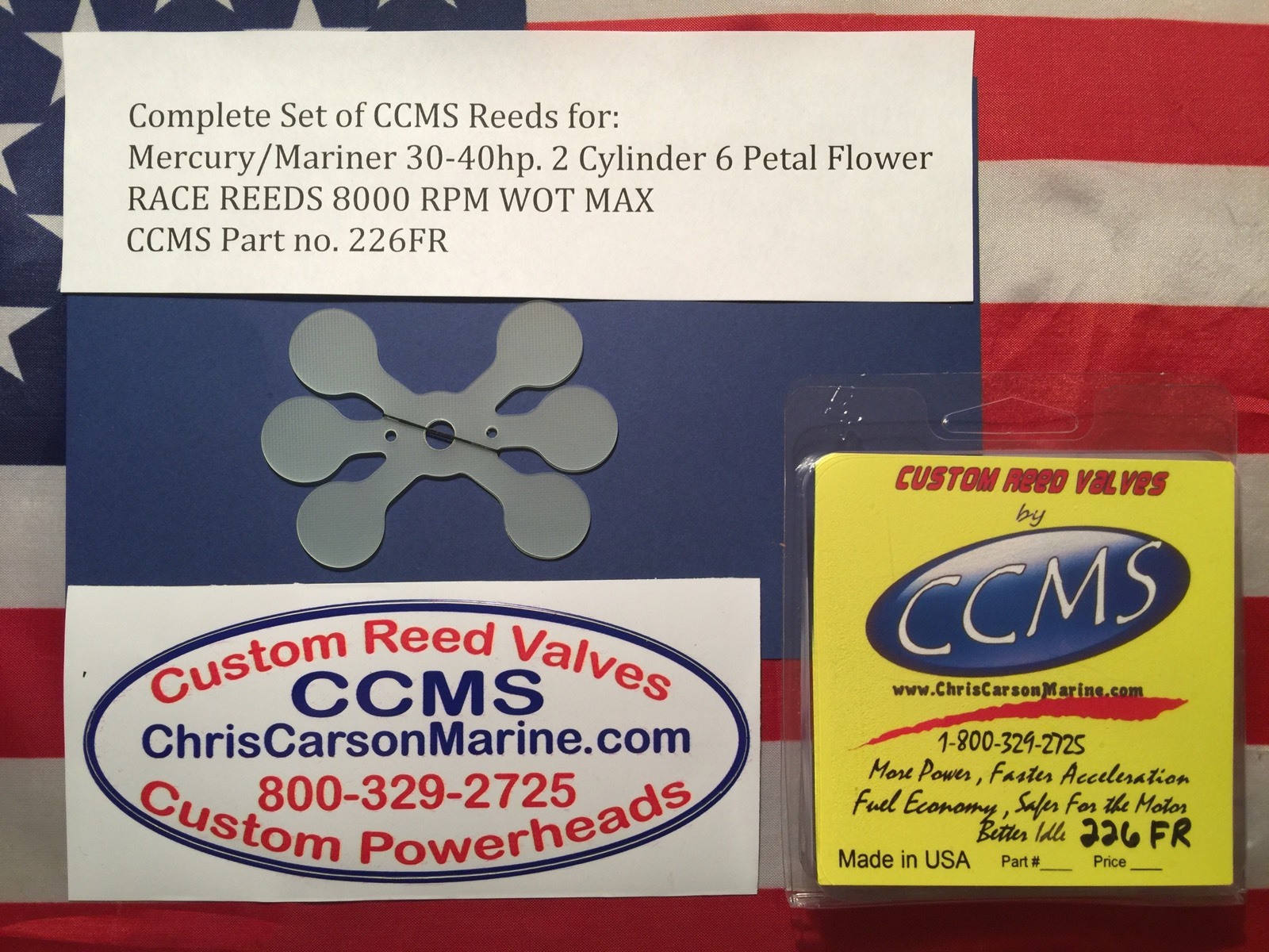 CCMS Mercury/Mariner Racing Outboard Reed Reeds 30-40hp 6 Petal PN226FR ...