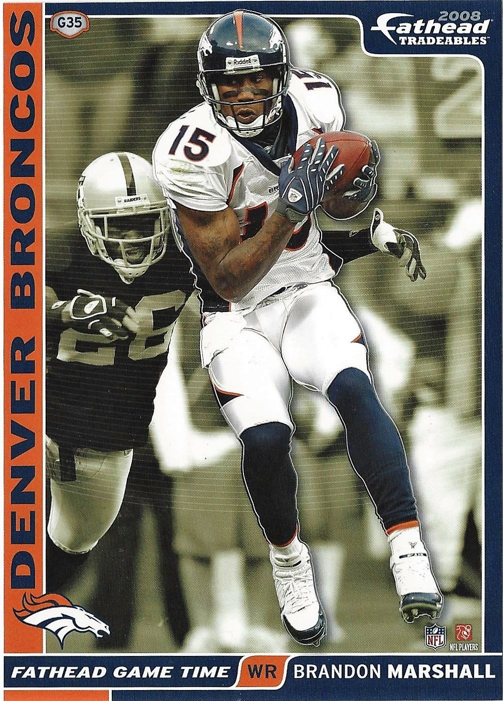 BRANDON MARSHALL DENVER BRONCOS FATHEAD TRADEABLES UFC KNIGHTS STICKER ...