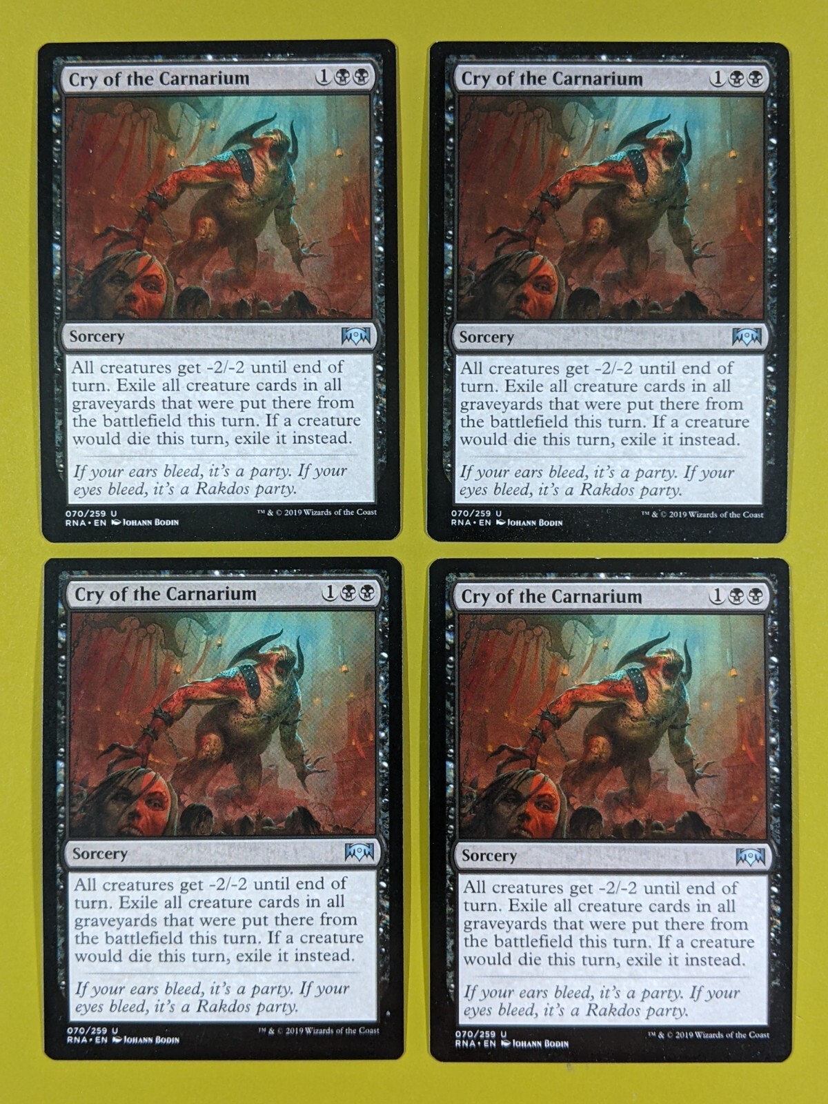 Cry of the Carnarium x4 Ravnica Allegiance 4x Magic the Gathering MTG ...