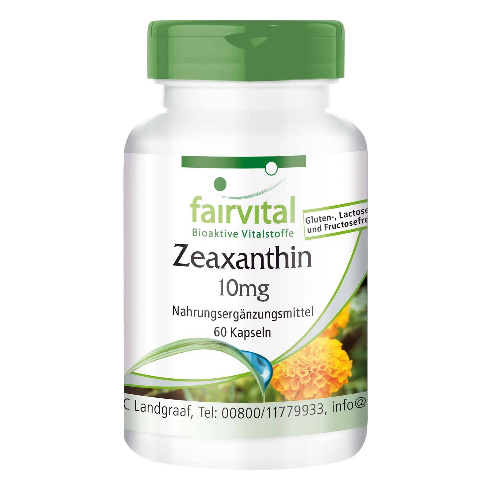 Zeaxanthin 10 mg - 60 Kapseln - Carotinoid, Pigment der Retina VEGAN ...