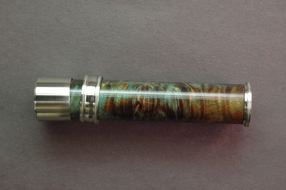 FLY ROD REEL SEAT Dyed Maple Burl 11105 Pocketed NS Slide Band 0.435 ...