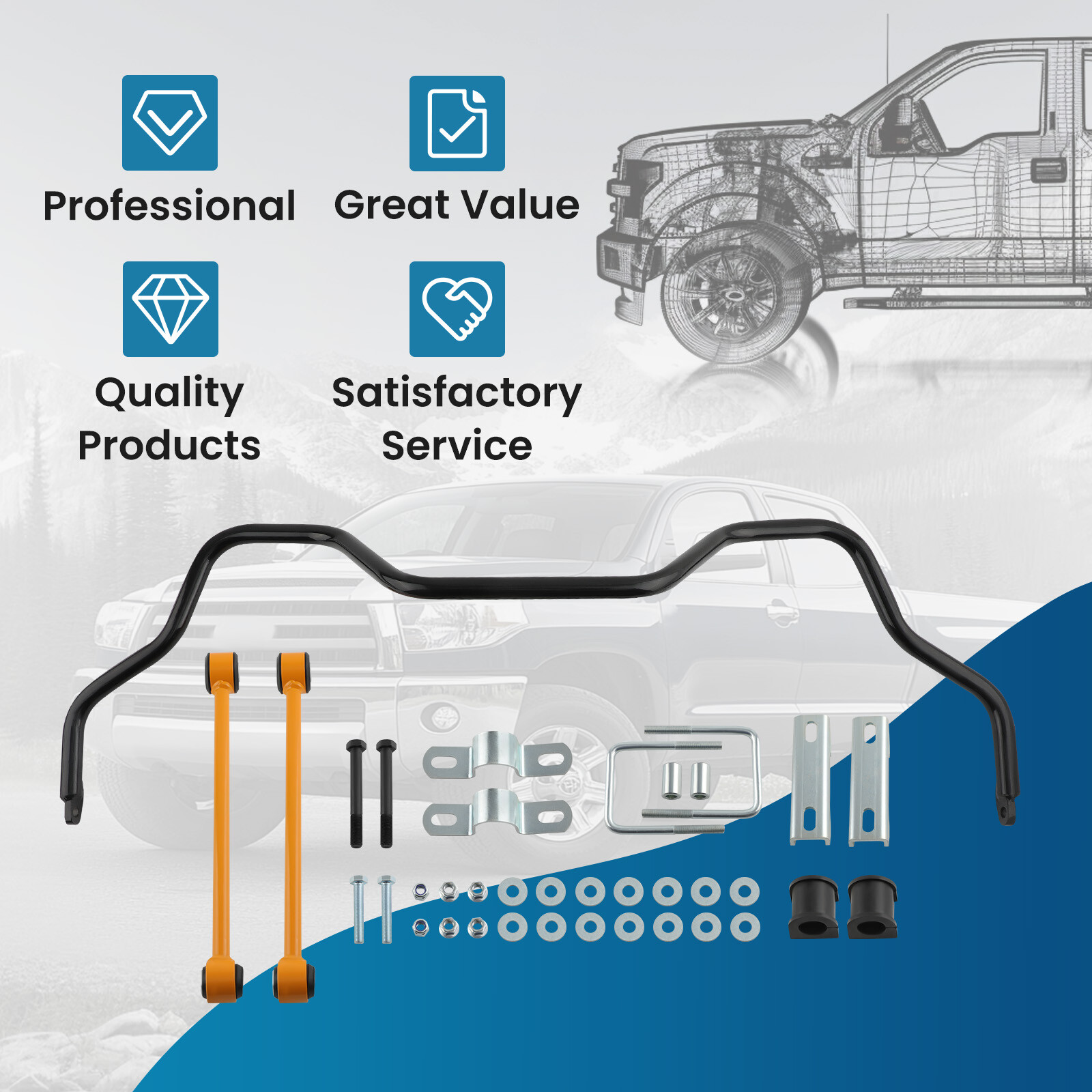 Rear Suspension Sway Bar Kit W/ bushings PTR11-34070 For Toyota Tundra ...