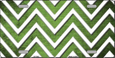 Lime Green White Chevron Rubbed Metal Novelty License Plate Tag LP7063 ...