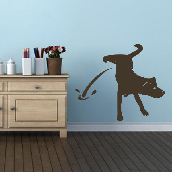 Naughty Dog Pissing Wall Decal Motivation Love Indoor Animal Vinyl ...